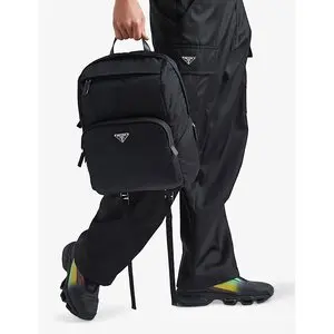 Prada Re-nylon Logo-embellished Woven Backpack