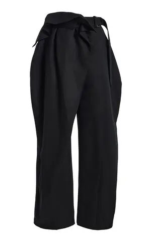JW Anderson Fold-over Wool Trousers With Buckle Detail