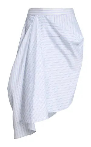 JW Anderson Asymmetric Draped Cotton Midi Skirt - Blue