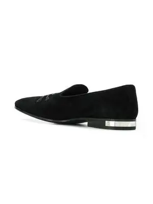 Philipp Plein Martin Suede Loafers With Crystal Skull Detail - Black