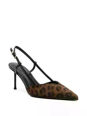 SERGIO LEVANTESI Giulia Leopard Print Slingback Pumps