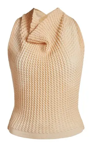 Victoria Beckham Sleeveless Draped Knit Top - Neutral