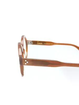 LESCA Saga Round Frame Eyeglasses - Brown