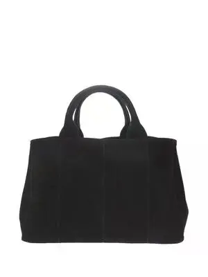 Prada Canvas Canapa Logo Satchel - Black