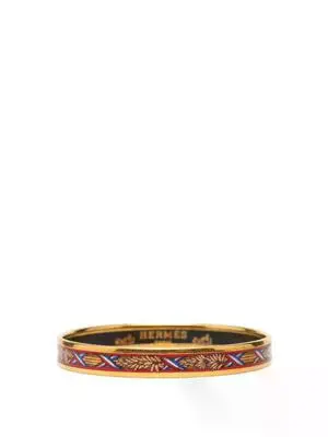 Hermès 20th Century Liberte Egalite Fraternite Enamel Bangle Bracelet - Red