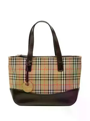 Burberry Haymarket Check Canvas Tote Bag - Neutrals