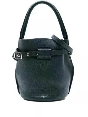 Celine Leather Nano Big Bucket Bag Satchel Green