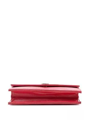 Saint Laurent 2016 Grain De Poudre Cassandre Envelope Chain Wallet - Red