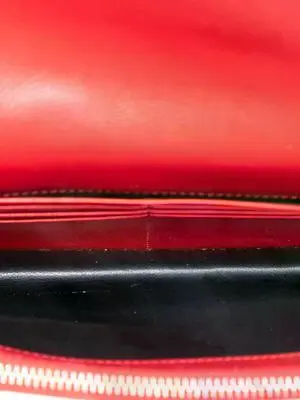 Saint Laurent 2016 Grain De Poudre Cassandre Envelope Chain Wallet - Red