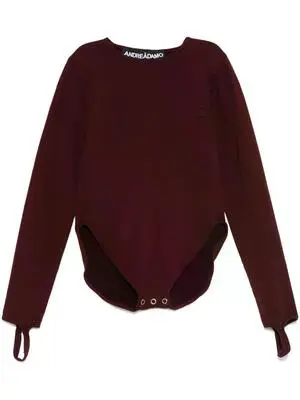 ANDREĀDAMO Logo Patch Bodysuit - Red