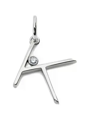 Monica Vinader Tone Solitaire Diamond Initial Pendant - Silver