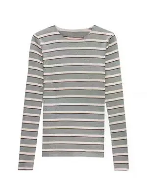 MSGM Striped Long-sleeve Top - Grey