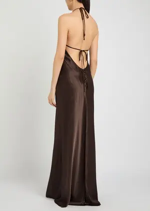 REFORMATION Halterneck Silk Maxi Dress