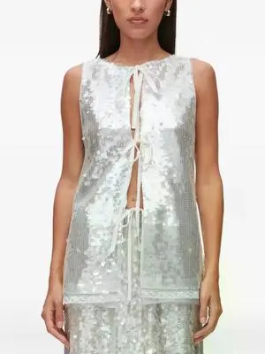 3.1 Phillip Lim Sequin Embellished Ribbon Top