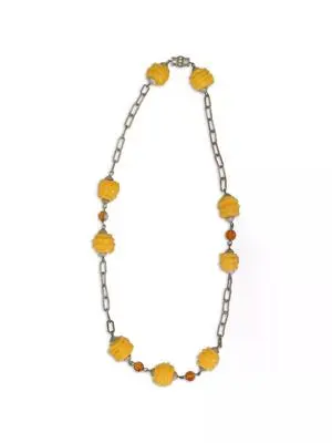 UNGARO Tone Beaded Necklace - Silver