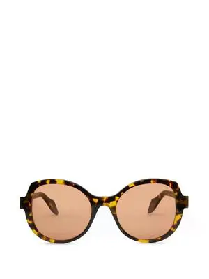 Pinko Tortoiseshell Effect Round Frame Sunglasses - Brown