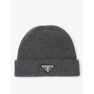 Prada Wool And Cashmere Beanie - Grey
