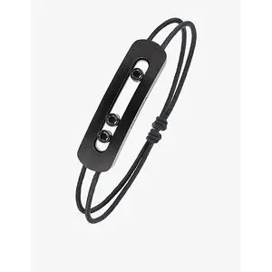 Messika Move Large Titanium And Diamond Cord Bracelet - Black