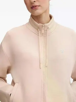 Guess Embellished Logo Zip-up Sweatshirt