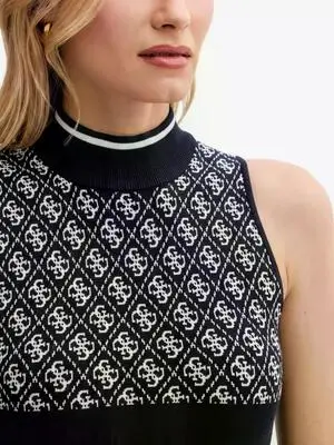 Guess Logo Patterned Sleeveless Top