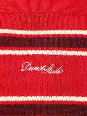 DUNST Striped Polo Shirt - Red