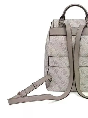 Guess Manhattan Monogram Flap Backpack - Neutrals