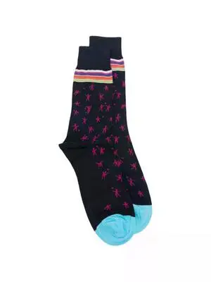Paul Smith Nathan Games Pattern Crew Socks - Blue