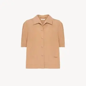 Chloé Short-sleeve Cotton Poplin Shirt - Reef Shell
