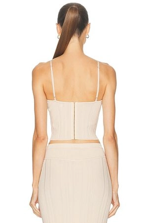 FLEUR DU MAL Rib Darted Cami Top - Tahini