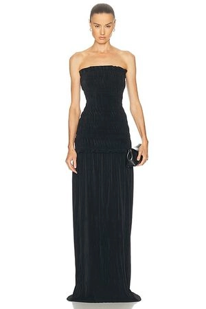 Atlein Strapless Long Dress - Black