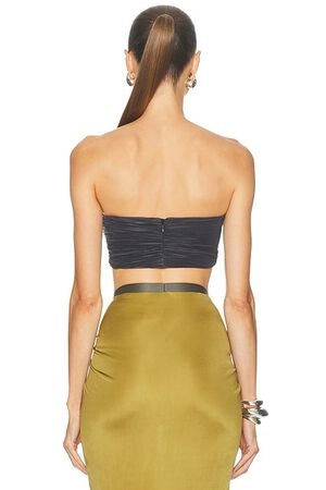 Atlein Pleated Draped Crop Top