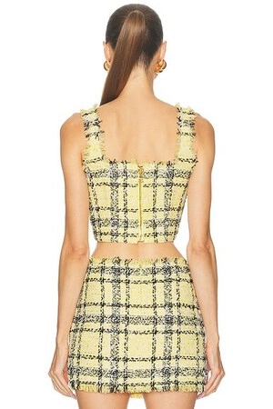 Balmain Glitter Tweed Tartan Top