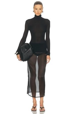 Brandon Maxwell Ribbed Turtleneck Top