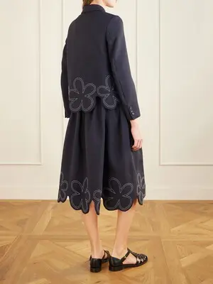 Comme Des Garçons Embroidered Gabardine Blazer