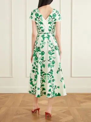 Saloni Zoey E Printed Cotton-poplin Midi Dress