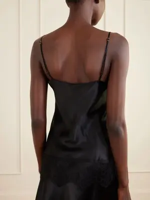 Carine Gilson Lace-trimmed Silk-satin Camisole