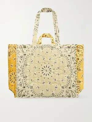 CALL IT BY YOUR NAME Maxi Cabas Quilted Bandana-print Cotton Tote - Neutrals