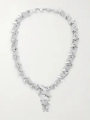 Khaite Tone Leaf Necklace - Silver