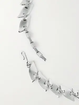 Khaite Tone Leaf Necklace - Silver