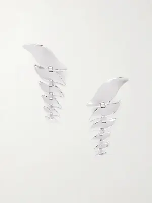 Khaite Leaf-shaped Drop Earrings - Silver