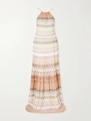 Missoni Striped Metallic Crochet-knit Maxi Dress - Multi