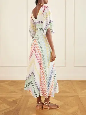 Missoni Striped Metallic Crochet-knit Maxi Dress