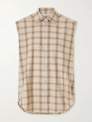 Acne Studios Sleeveless Checked Wool Shirt - Multi