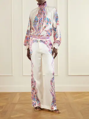 Etro Pussy-bow Paisley-print Silk Blouse