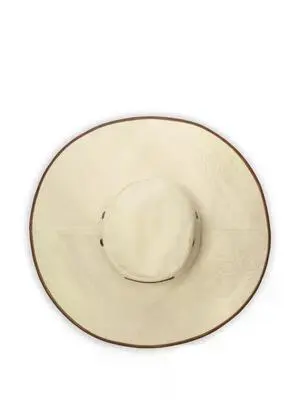 Burberry Gabardine Sun Hat With Embossed Logo - Neutrals