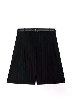 Max Mara Pinstripe Pattern Shorts Black
