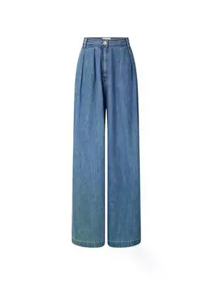 SESSUN Diegui Pleated Wide-leg Jeans - Blue