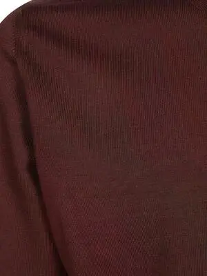 Alpha Studio Burgundy Long Sleeve Round Neck T-shirt - Red