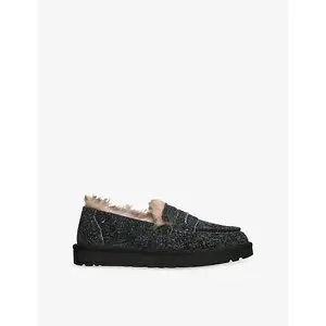 UGG Ellis Suede Loafers With Shearling Lining - Black