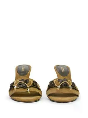 Isabel Marant Étoile Anee Decorated-strap Suede Mules - Neutrals